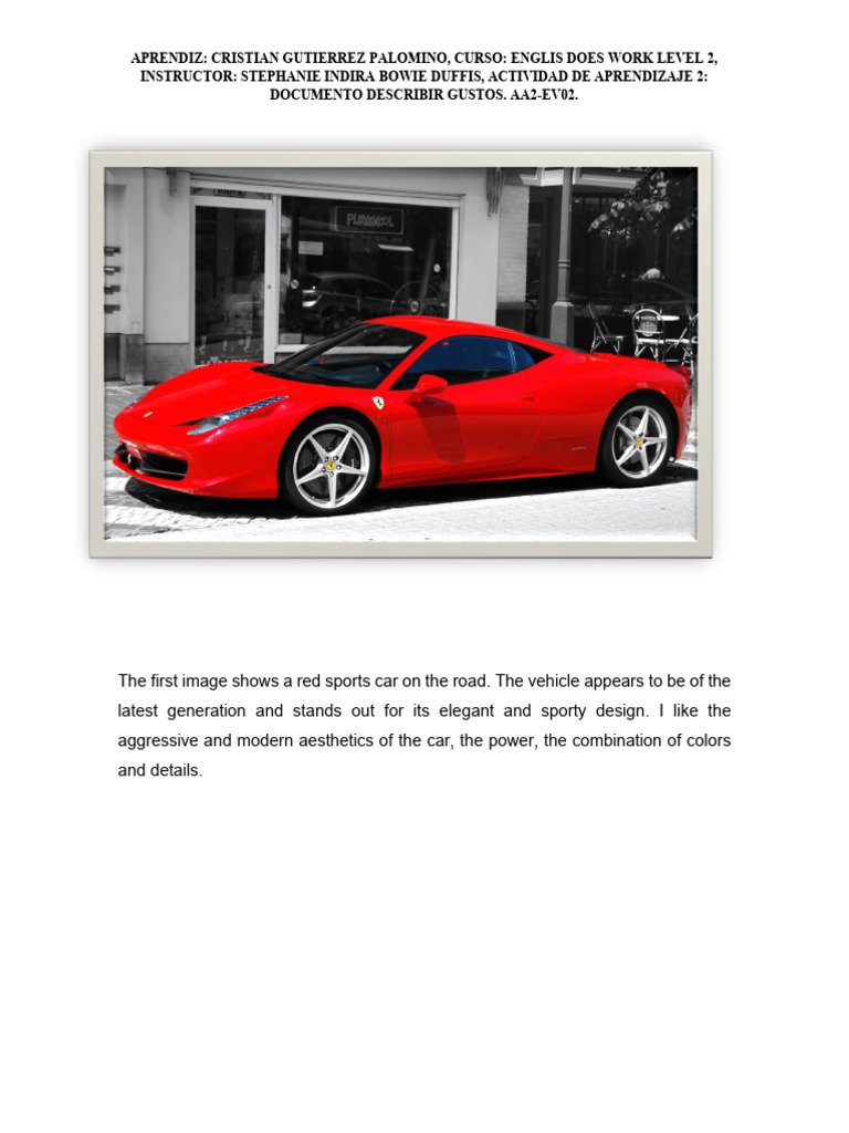 Actividad de Aprendizaje 2 - Documento Describir Gusto - Aa2-Ev02 | PDF | Games & Activities ...