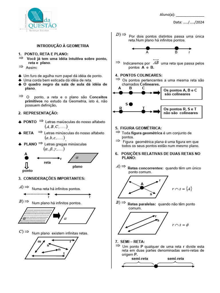 Introducao A Geometria Ponto Reta e Plano Blog | PDF | Linha (Geometria) | Geometria Euclidiana