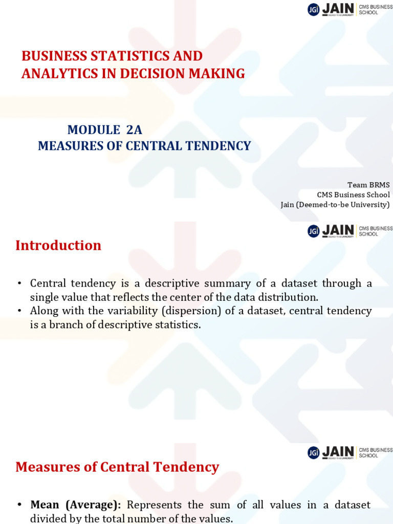 Module 2a | Download Free PDF | Mean | Arithmetic Mean