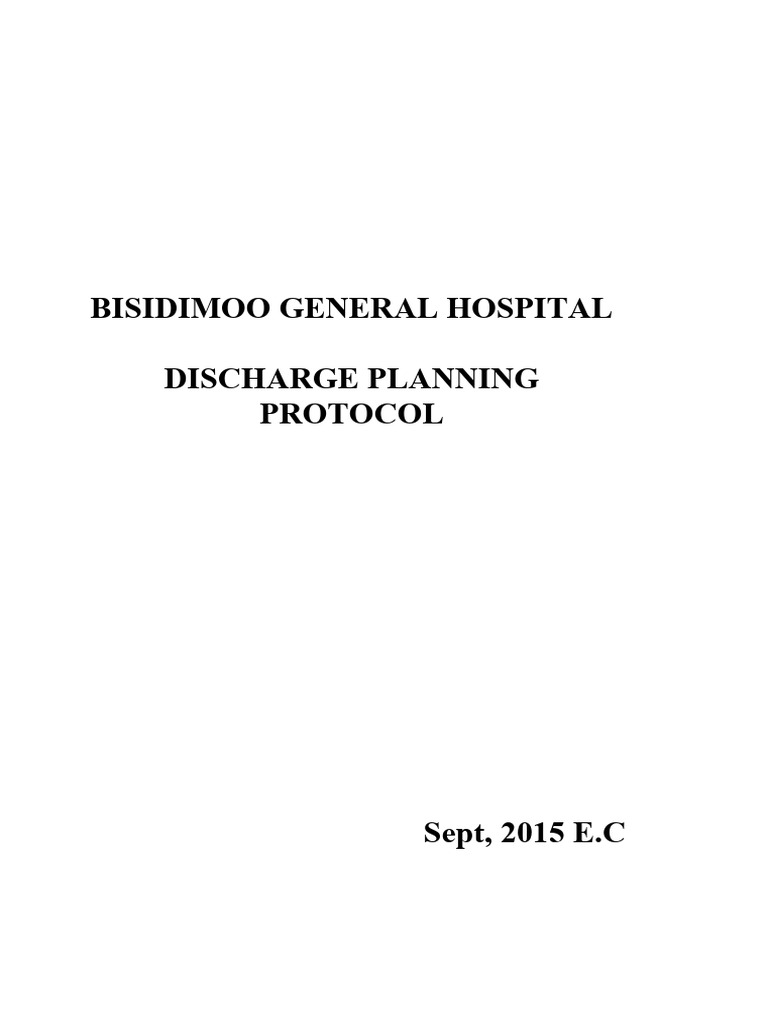 Hospital Discharge Protocol Guide | PDF | Patient | Medical Record