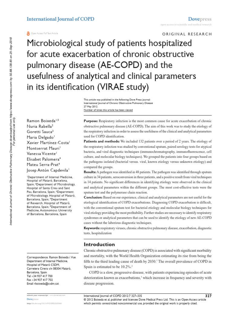 AE-COPD Microbiological Study Insights | PDF | Chronic Obstructive ...