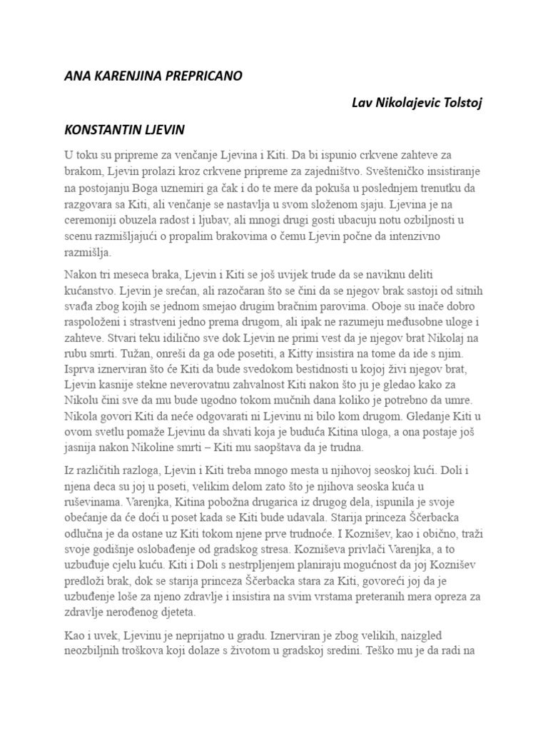Ana Karenjina Prepricano | PDF