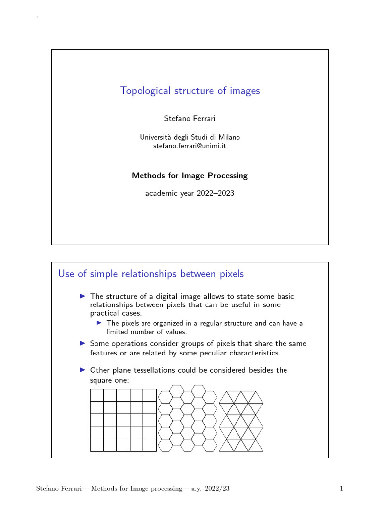 04 - Topological Structure of Images | PDF | Pixel | Norm (Mathematics)