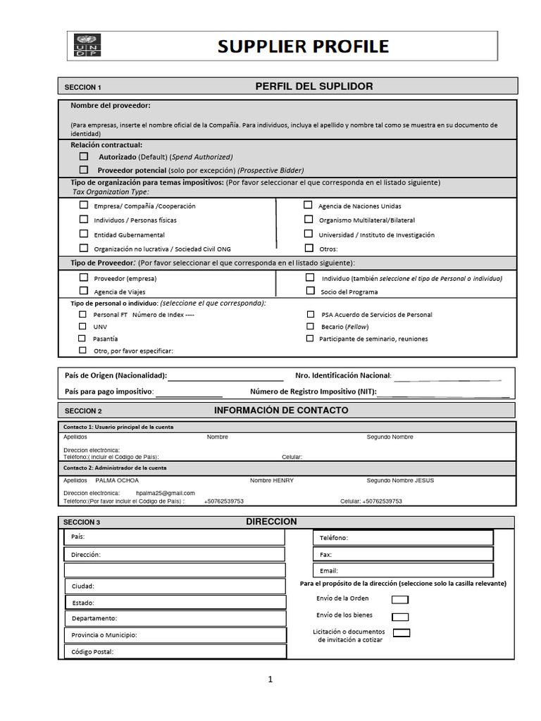 Quantum - Supplier Form - Español | PDF | Transferencia bancaria | Bancos