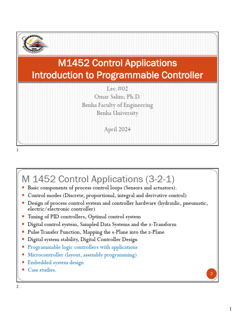 Lec02 Intro To Programmable Logic Controller Pdf Programmable Logic Controller