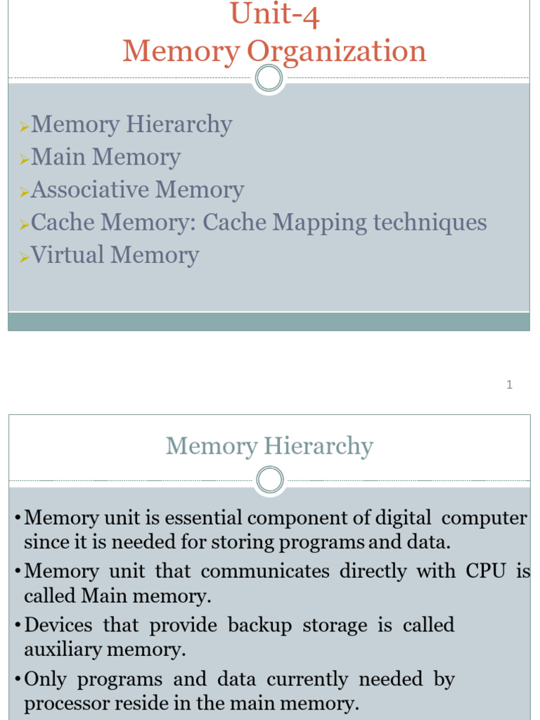 Memory Organisation in COA | PDF | Random Access Memory | Cpu Cache