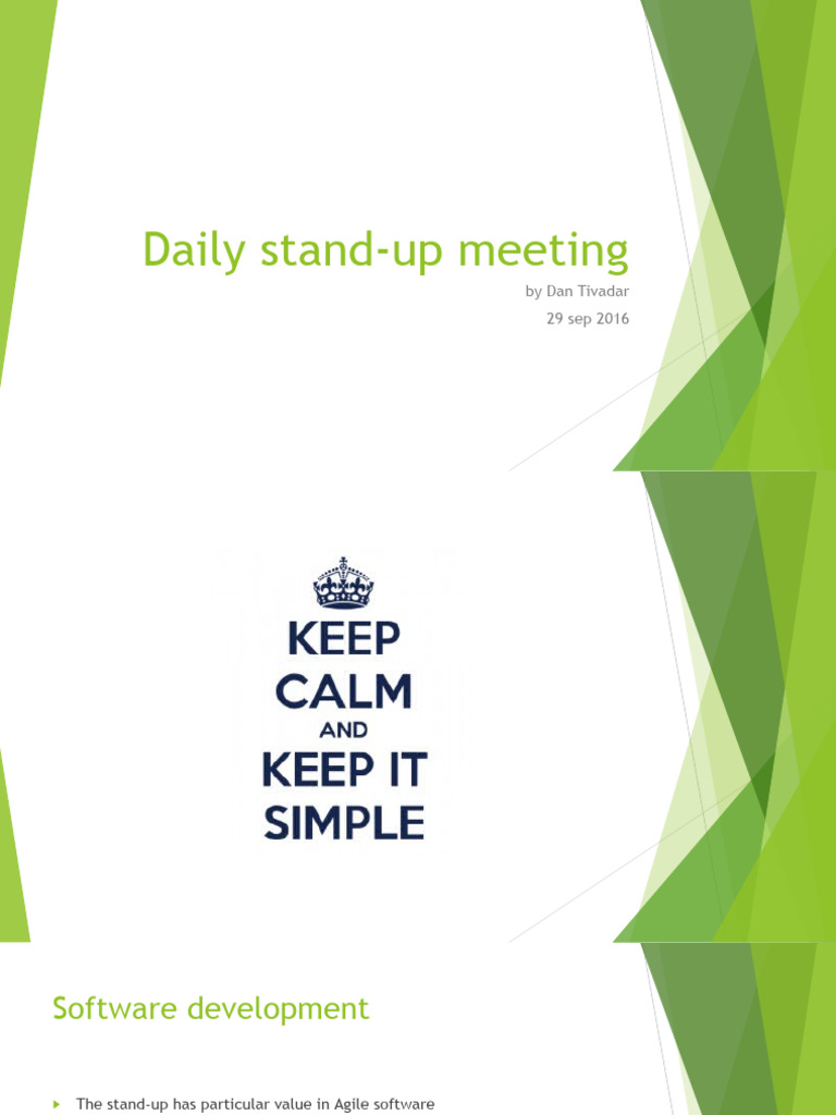 Daily Stand-Up Meeting | PDF | Software Development Process ...