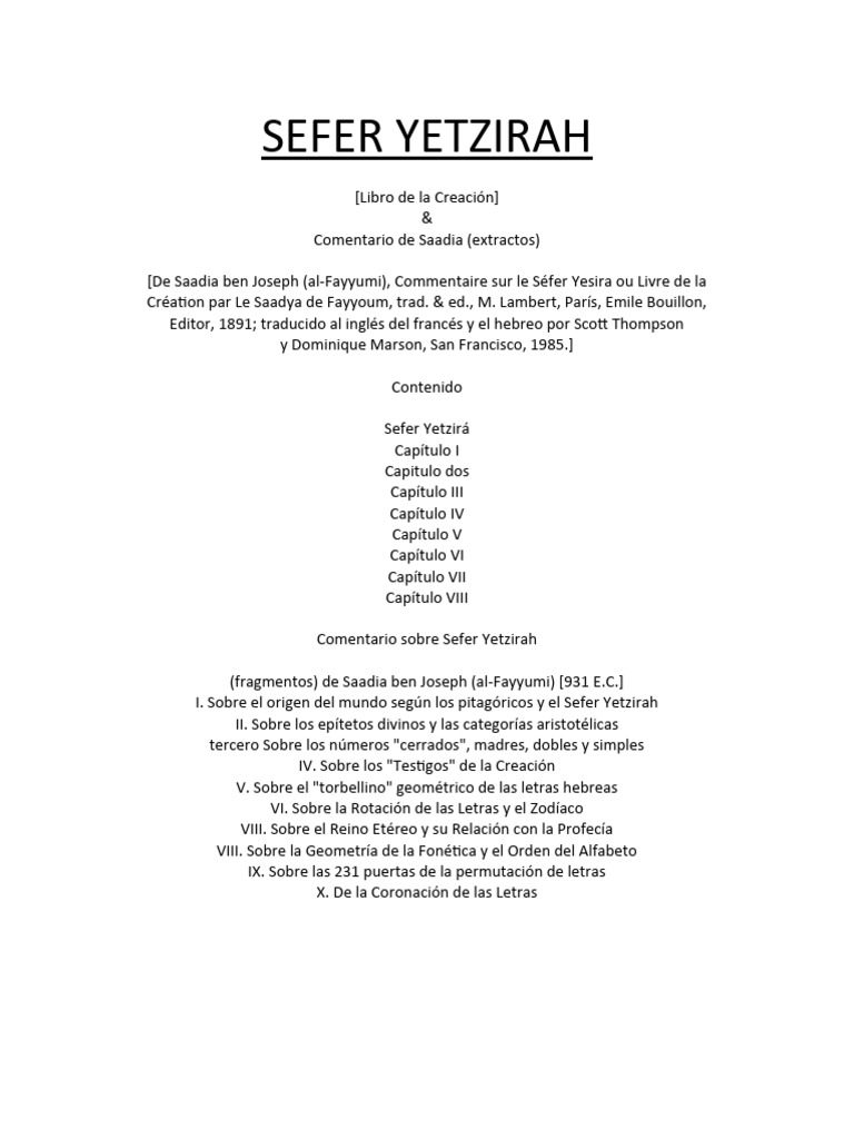 Sefer Yetzirah | PDF | Tetragrammaton