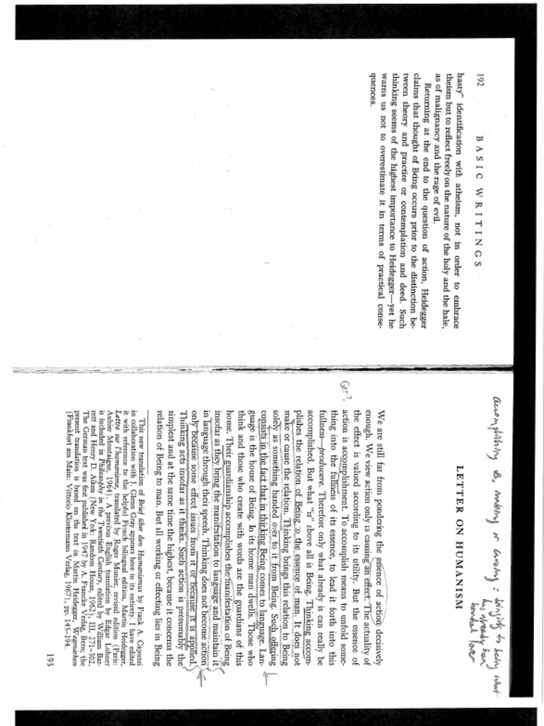 Heidegger - Letter On Humanism | PDF Heidegger - Letter On Humanism | PDF