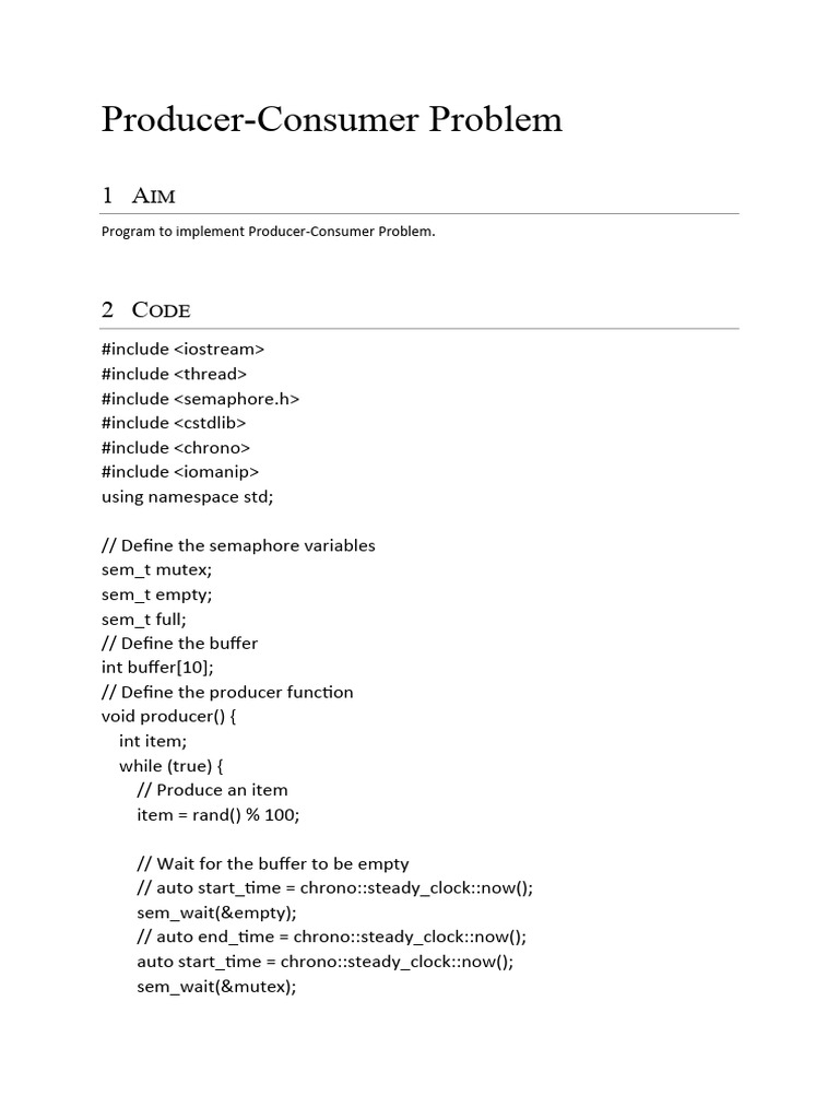 Producer-Consumer Problem | PDF | Computer Programming | Concurrency (Computer Science)