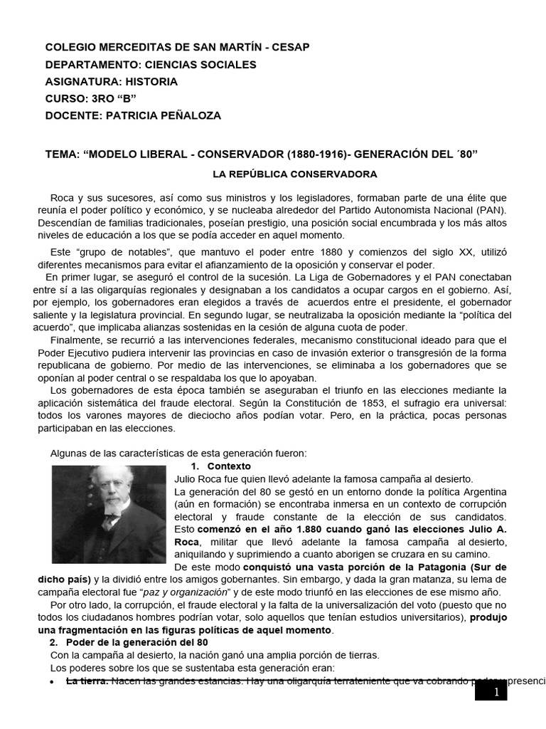 Generación Del 80 | PDF