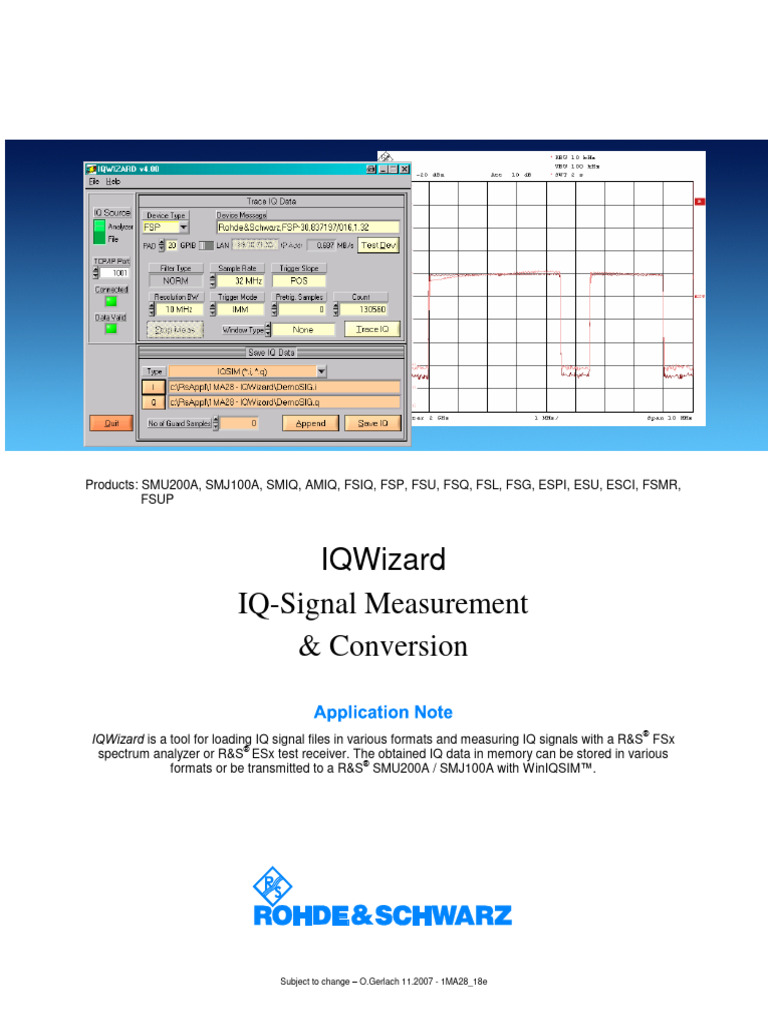 Iq-Signal Measurement & Conversion: Iqwizard | PDF | Sampling (Signal Processing) | Bandwidth ...