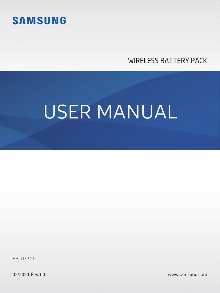 Samsung EB-U3300 User Manual | PDF | Battery Charger | Electrical ...