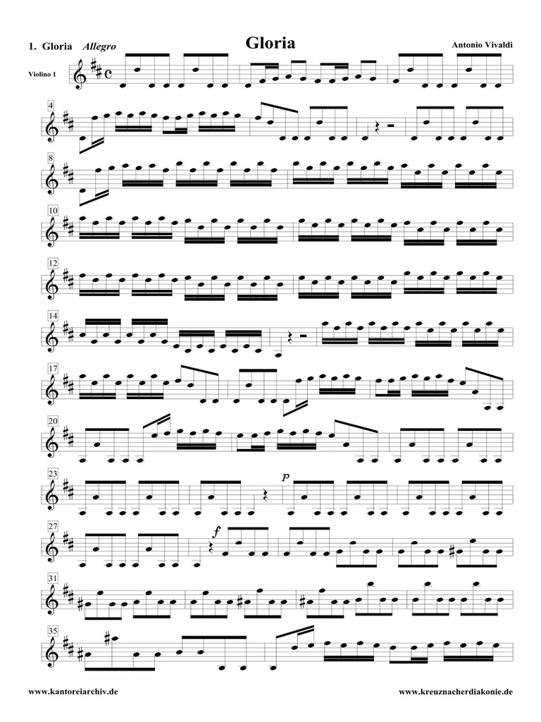 Gloria Vivaldi - Violin 1 | PDF