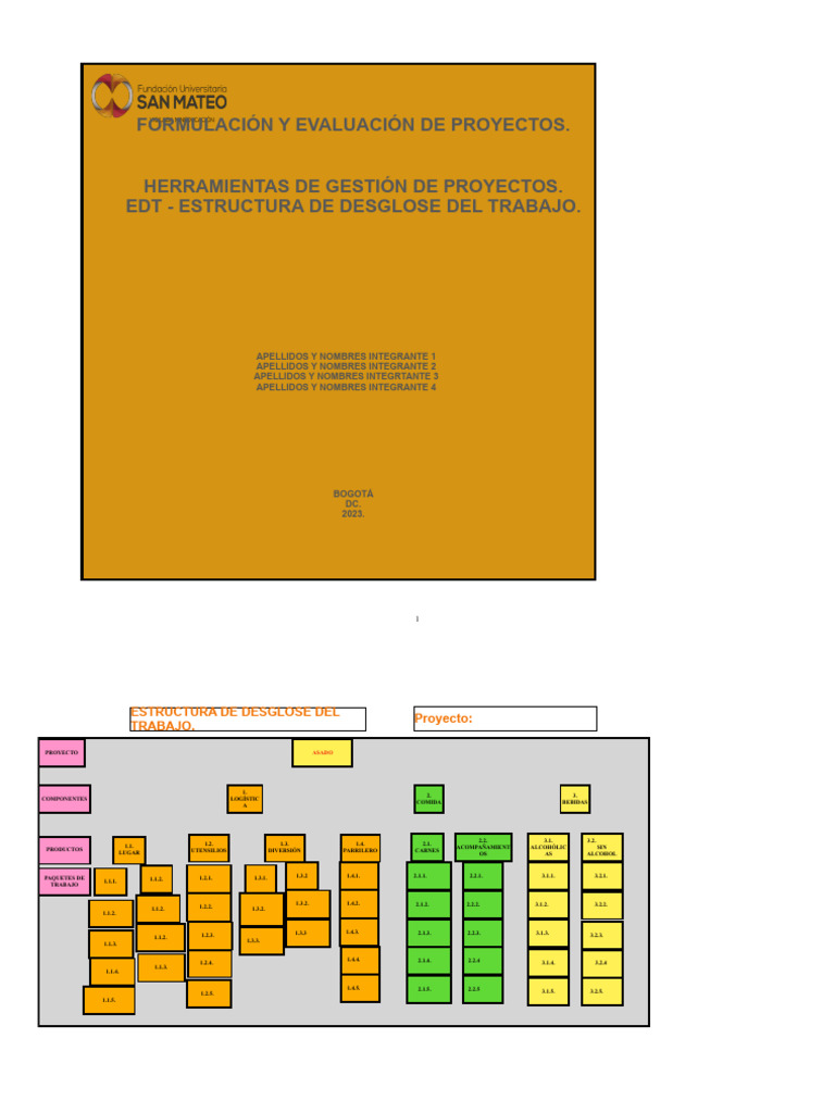 Bitácora de Trabajo Herramientas Gestión de Proyectos Edt | PDF ...