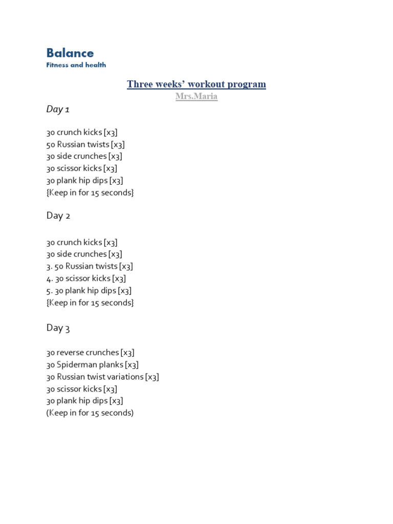 3 weeks workout program | PDF | Lower Limb Anatomy | Limbs (Anatomy) 3 weeks workout program | PDF | Lower Limb Anatomy | Limbs (Anatomy)