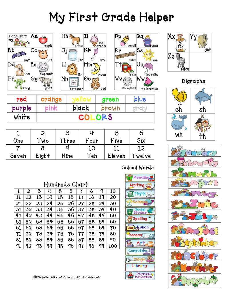 My First Grade Helper For Writing Folder | PDF