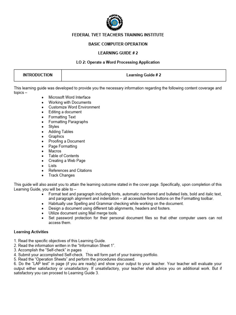 MS Word 2007 Learning Guide | PDF | Hyperlink | Microsoft Word