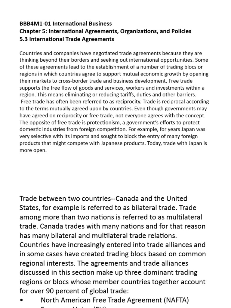Bbb4m - Chapter 5.3 Presentation | PDF | North American Free Trade ...