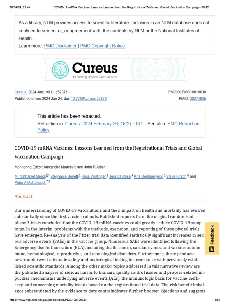 COVID-19 mRNA Vaccines - Lessons Learned From The Registrational Trials ...