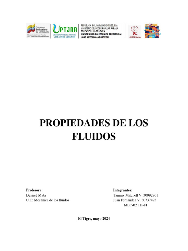 Propiedades de Los Fluidos | PDF | Viscosidad | Líquidos