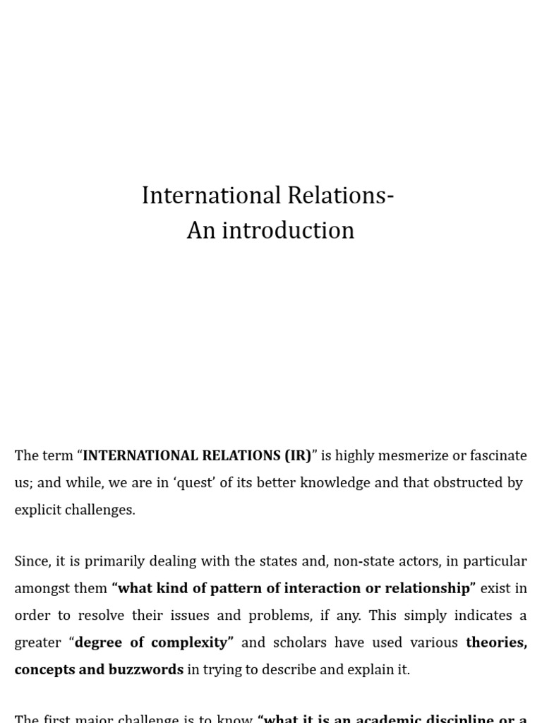 Studying International Relations | PDF | International Relations | System