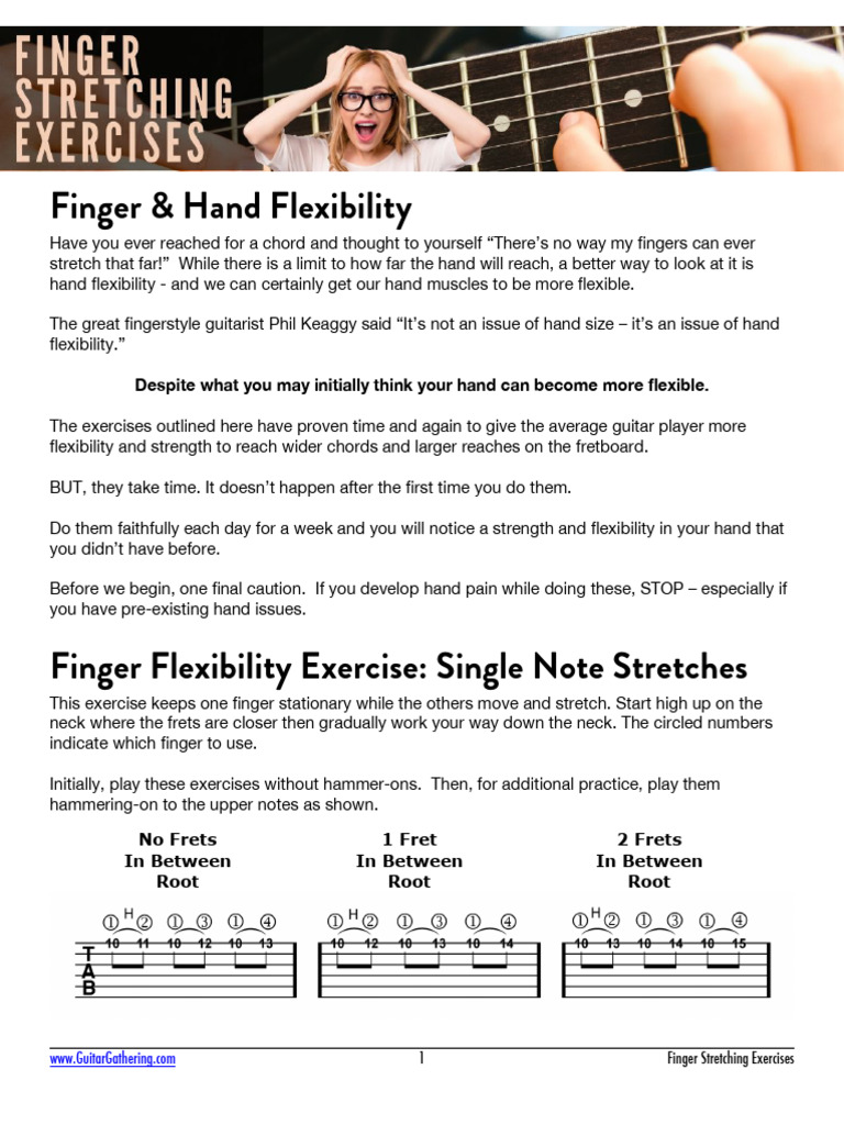 Guitar Finger Stretching Guide | PDF | Guitars | Flexibility (Anatomy)