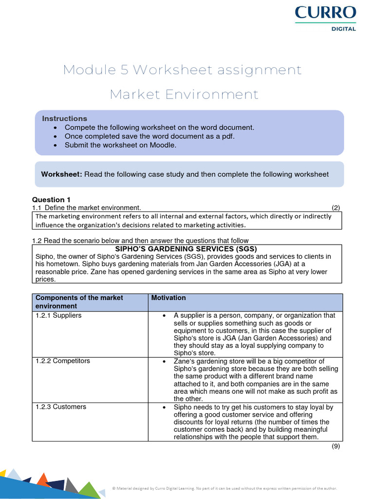 module 5 worksheet | PDF | Customer | Economies