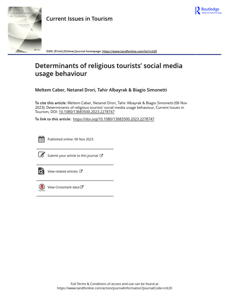 Religious Tourists' Social Media Behavior | PDF | Outlier | Factor Analysis