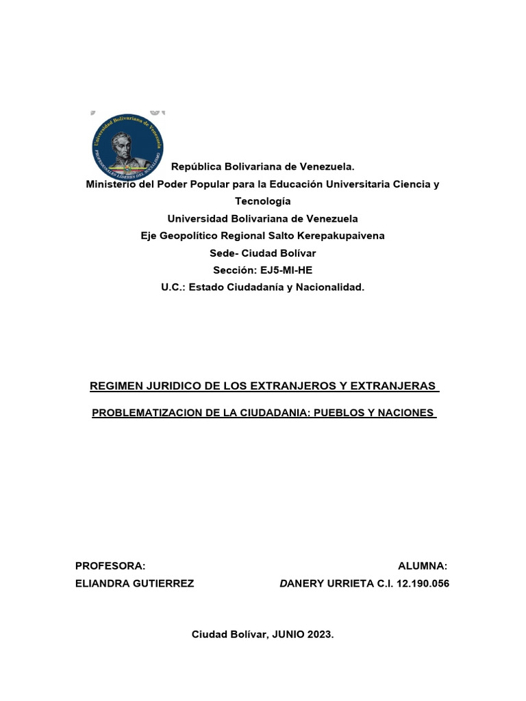 Regimen Juridico de Los Extranjeros y Extrajeras | PDF | Derechos humanos | Derechos