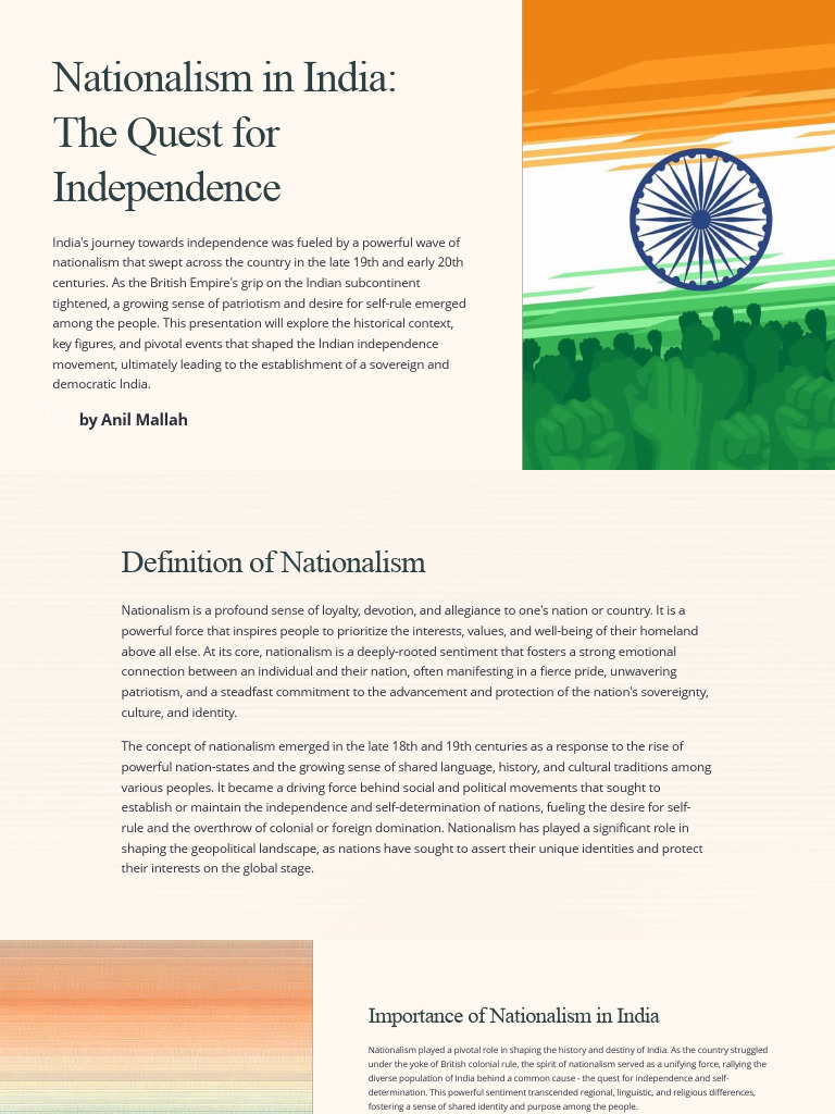 Nationalism's Role in India's Independence | PDF | Nationalism | Indian ...