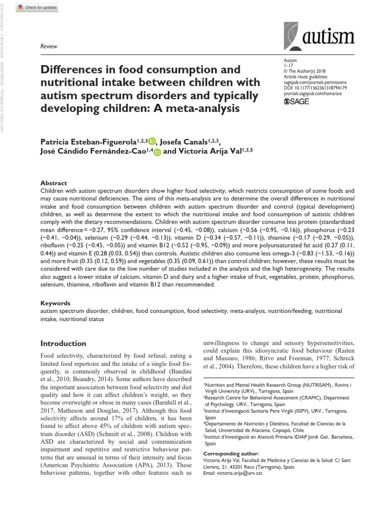 8 Differences in Food Consumption and Nutritional Intake Between ...