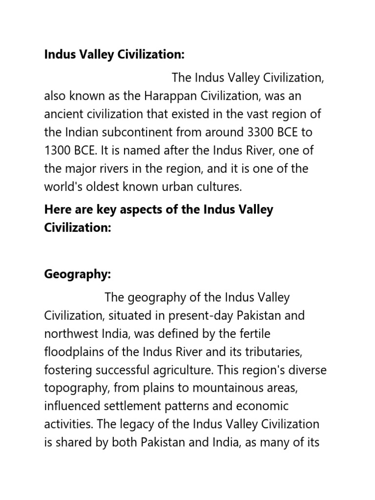 Indus Valley Civilization | PDF | Civilization