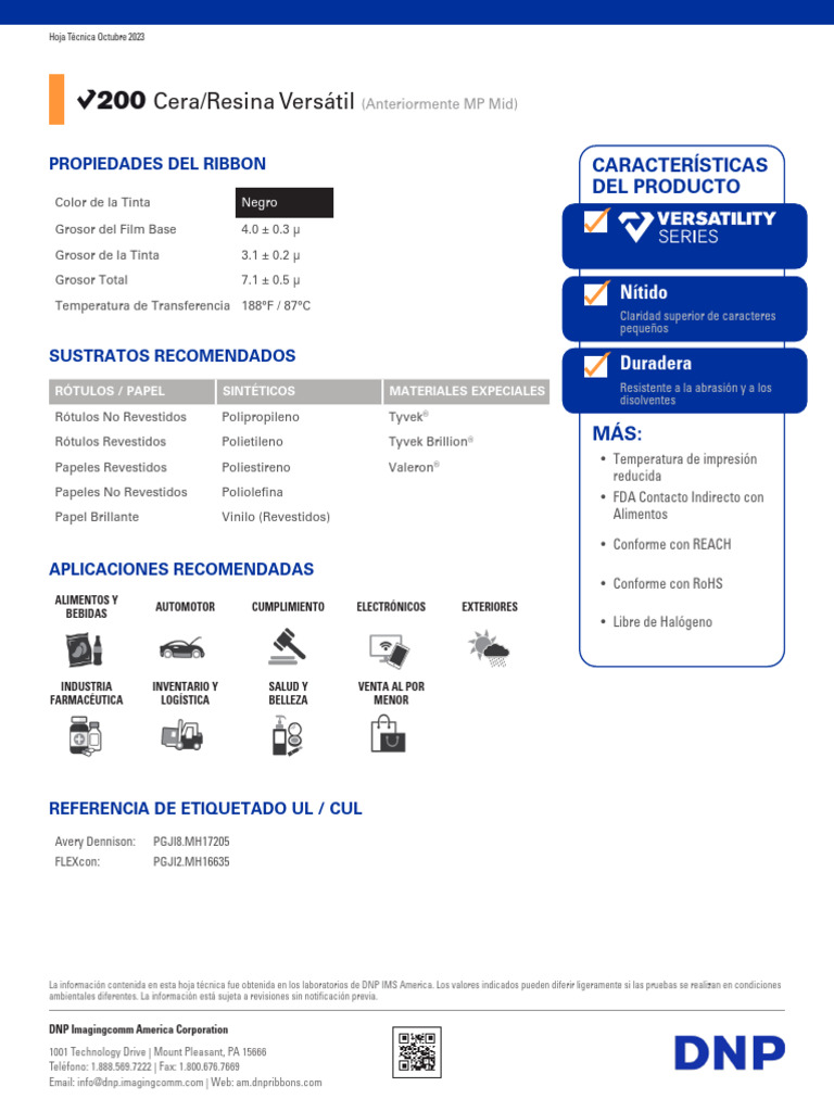 V200 ES Datasheet | PDF | Polímeros | Materiales
