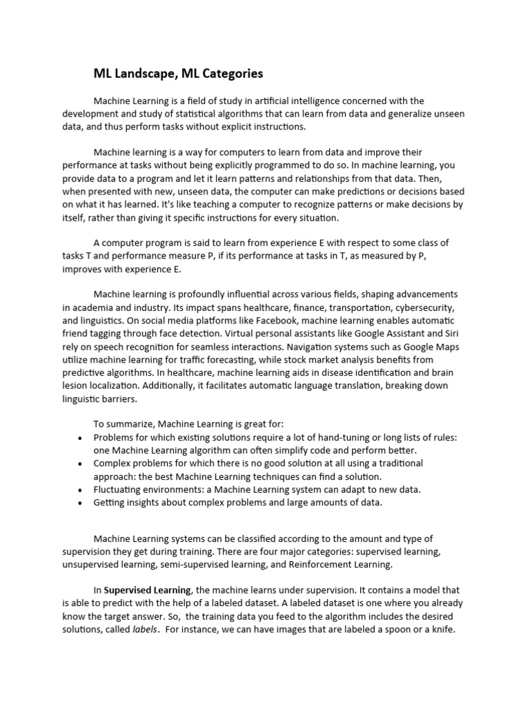1-ml-landscape-ml-categories-pdf-machine-learning-statistical