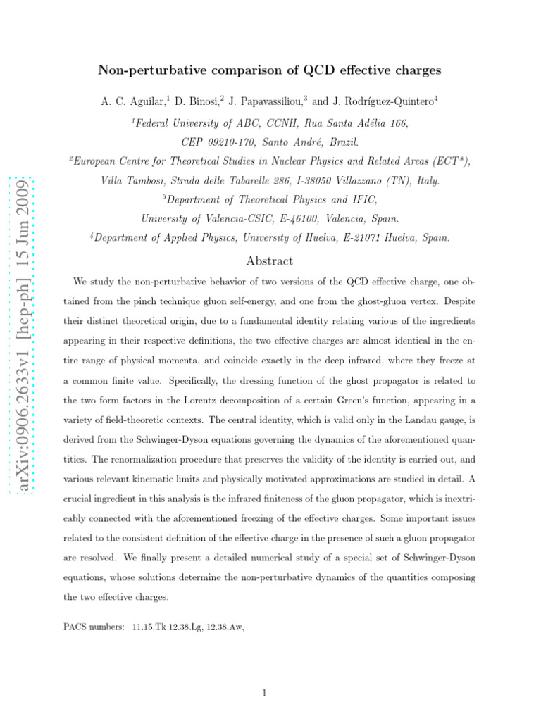 Non-Perturbative Comparison of QCD Effective Charges | PDF | Quantum Chromodynamics | Gauge Theory