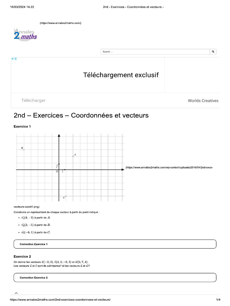 Exercice Vecteur | PDF