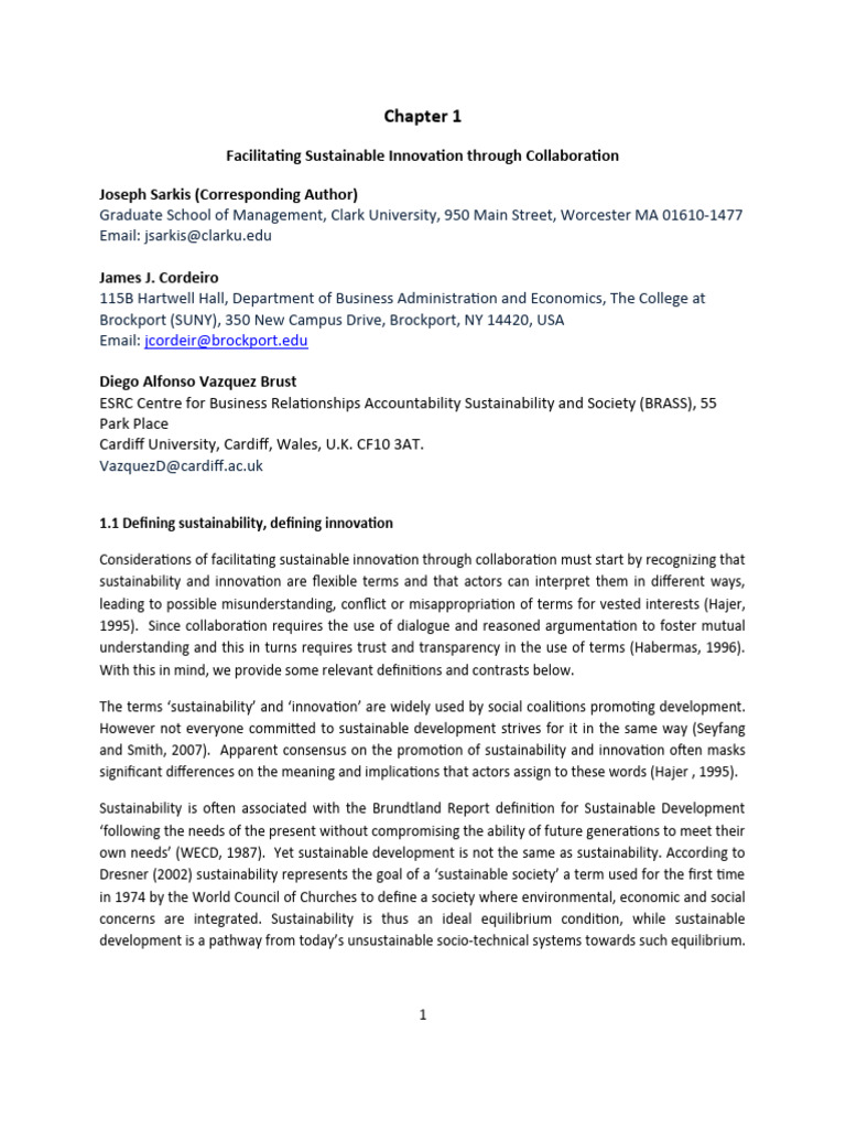 Chapter1 | PDF | Sustainability | Innovation