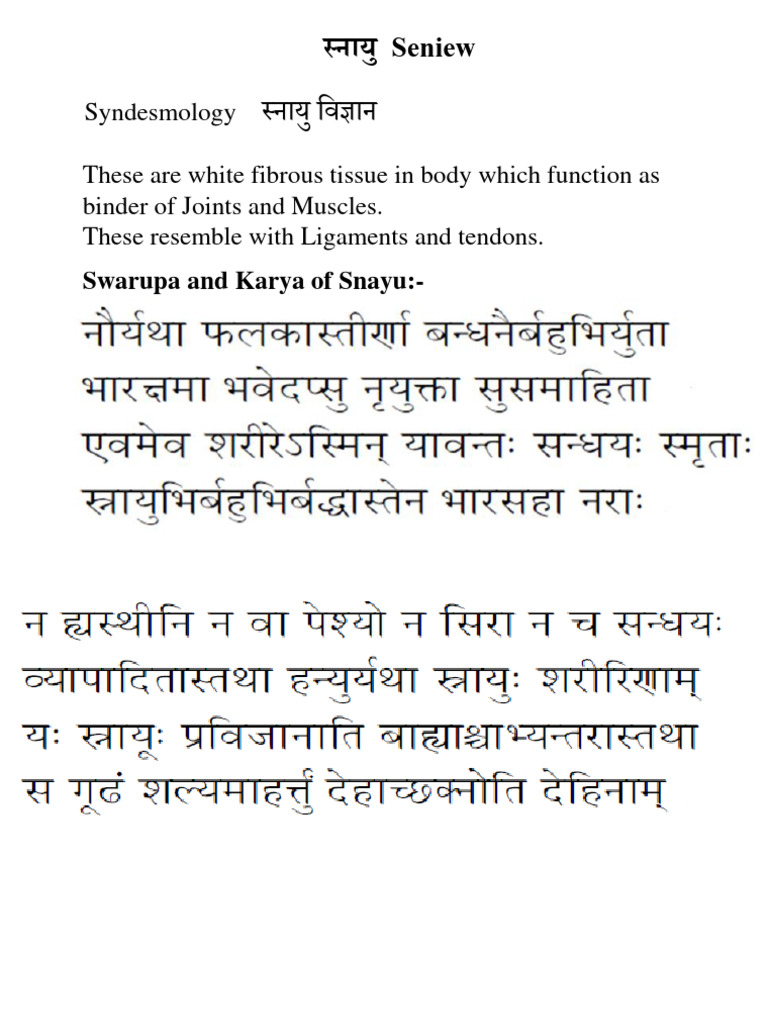 Snayu Sira Dhamani Srotas | PDF | Anatomy