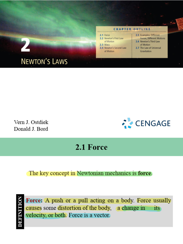 Chapter Two - Newtons Law-F | PDF | Force | Weight