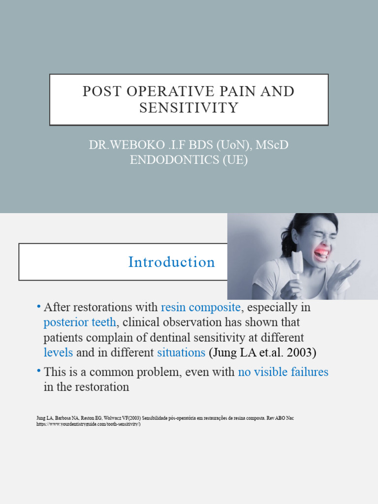 Post Op Pain & Sensitivity-2022 | PDF | Dentin | Dental Composite