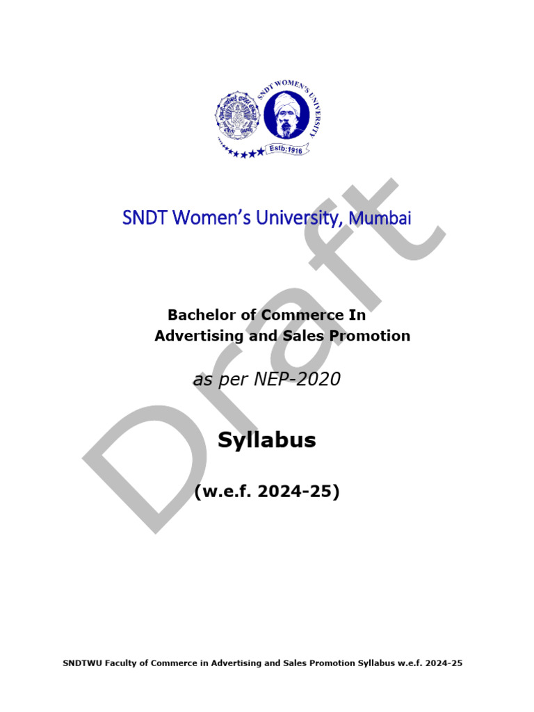 B.Com Advertising & Sales Promotion Syllabus | PDF | Communication ...