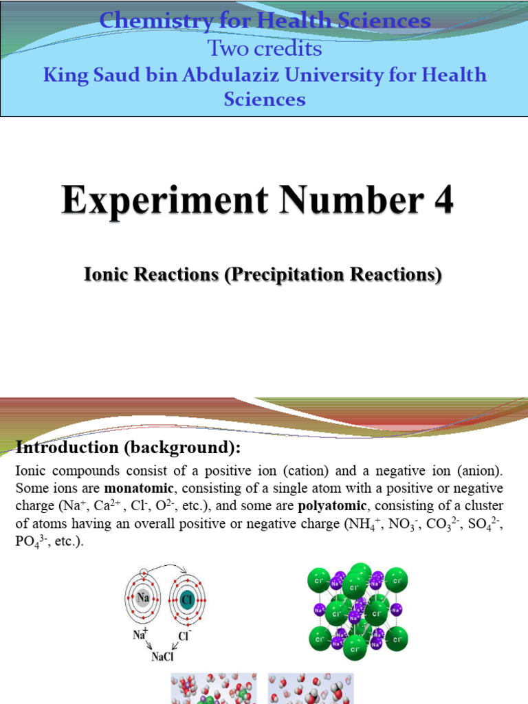Experiment Number 4 | PDF | Ion | Precipitation (Chemistry)
