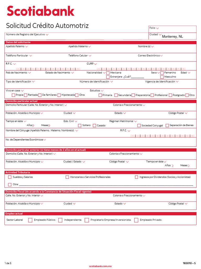 Solicitud Scotiabank | PDF | Bancos | Economias