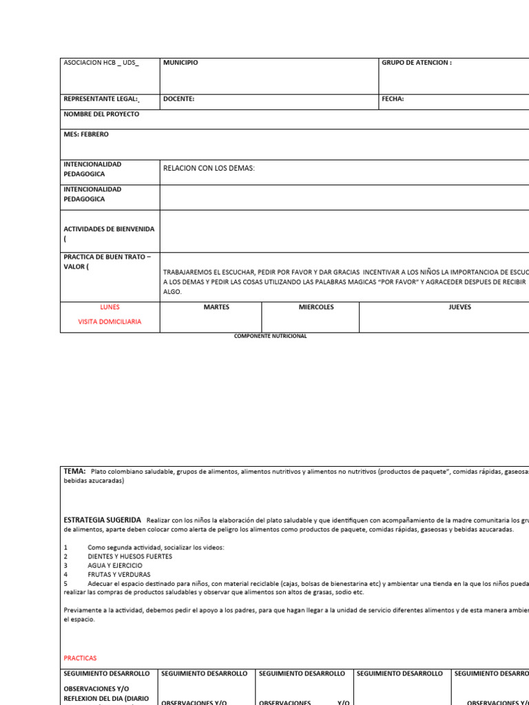 Modelo Planeacion Fami (3 | PDF | Alimentos | Refresco
