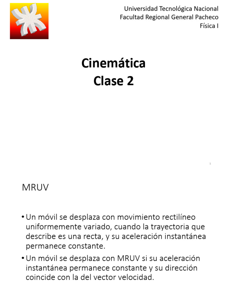 Cinematica Clase 2 Imprimir | PDF | Aceleración | Cinemática