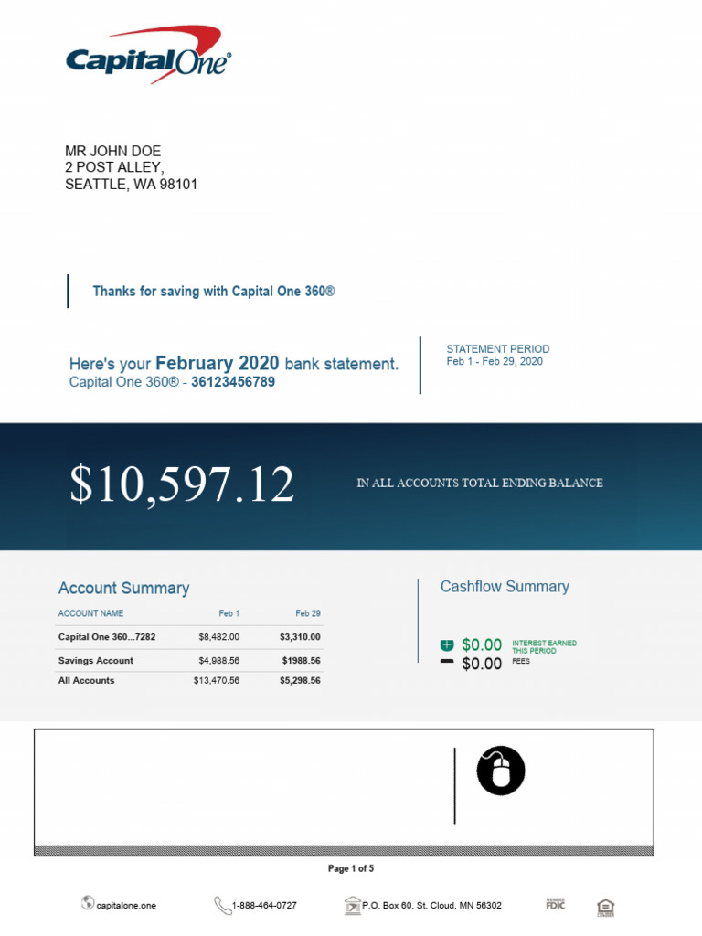 February 2020: Here's Your Bank Statement | PDF | Visa Inc. | Debit Card
