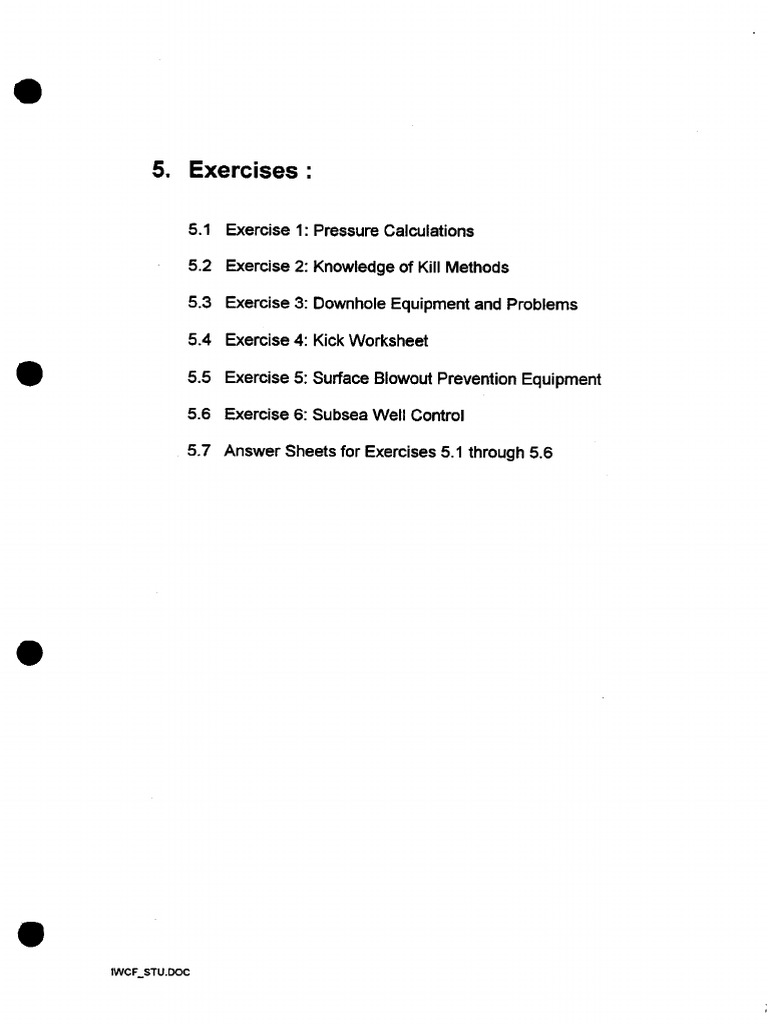 Exercises For IWCF Training | PDF