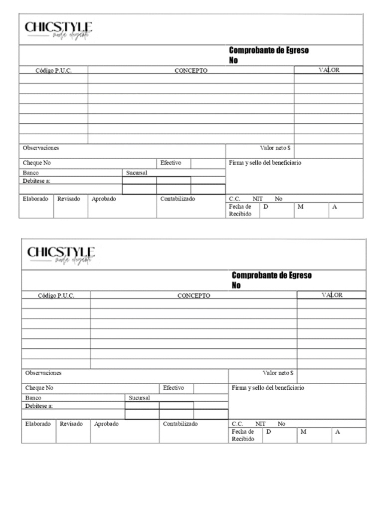 Comprobantes de Ingreso y Egreso | PDF