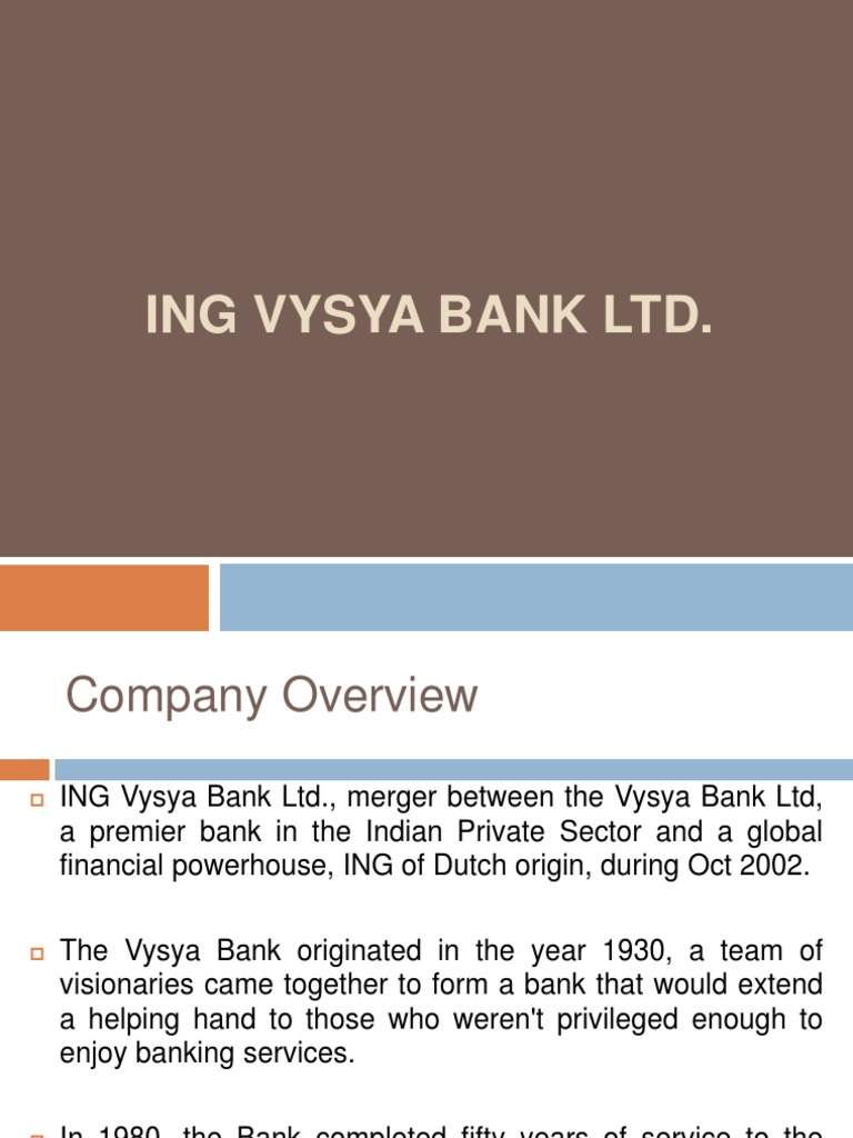 Ing Vysya Bank LTD | PDF | Ing Group | Economic Institutions